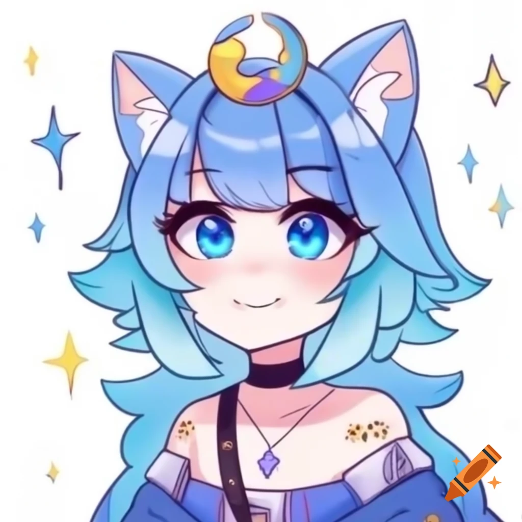 Vtuber character themed as god of sun and moon with wings and starry ...