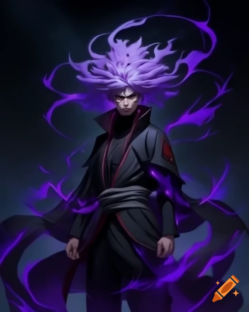 Reimagined Naruto Shippuden character with blonde afro hair and purple ...