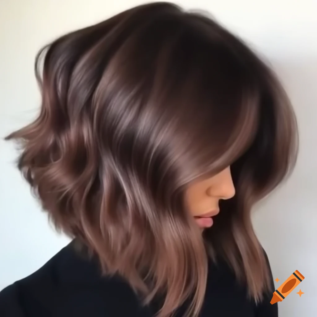 Mediterranean woman with thick dark brown hair in a shaved undercut bob ...