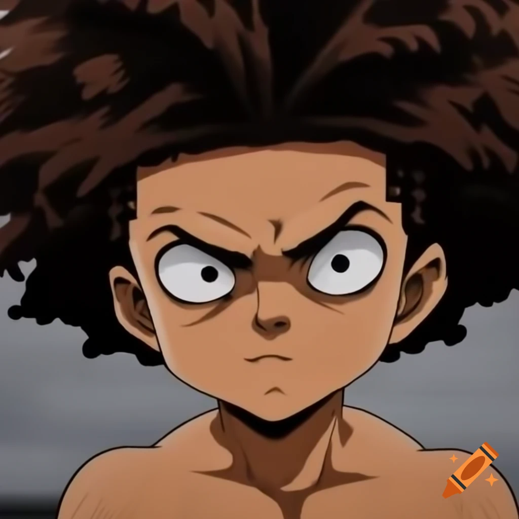 Manga character in boondocks style featuring mixed-race man with tight ...