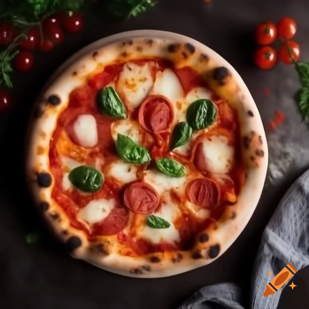 Italian cook preparing pizza in a stylish aesthetic studio on Craiyon
