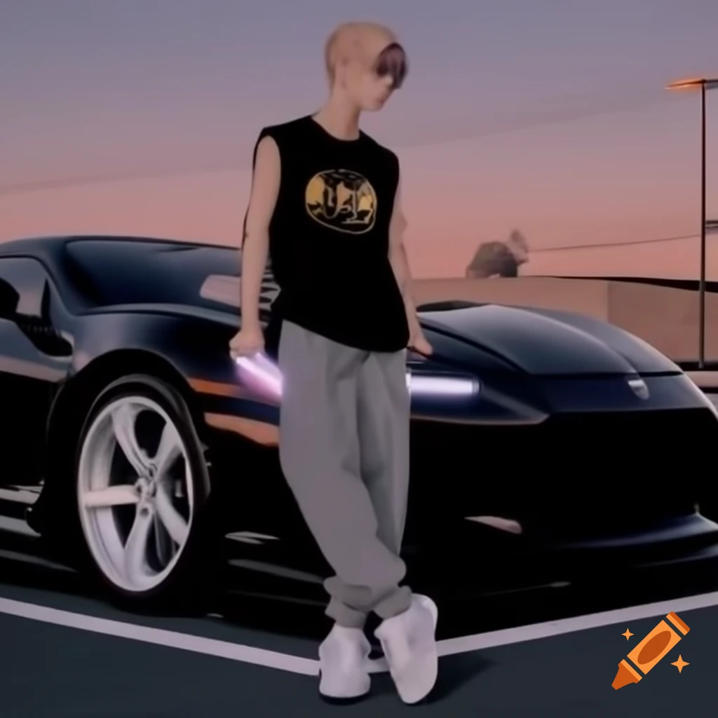 Young anime character with tan skin and black hair in a stylish outfit ...