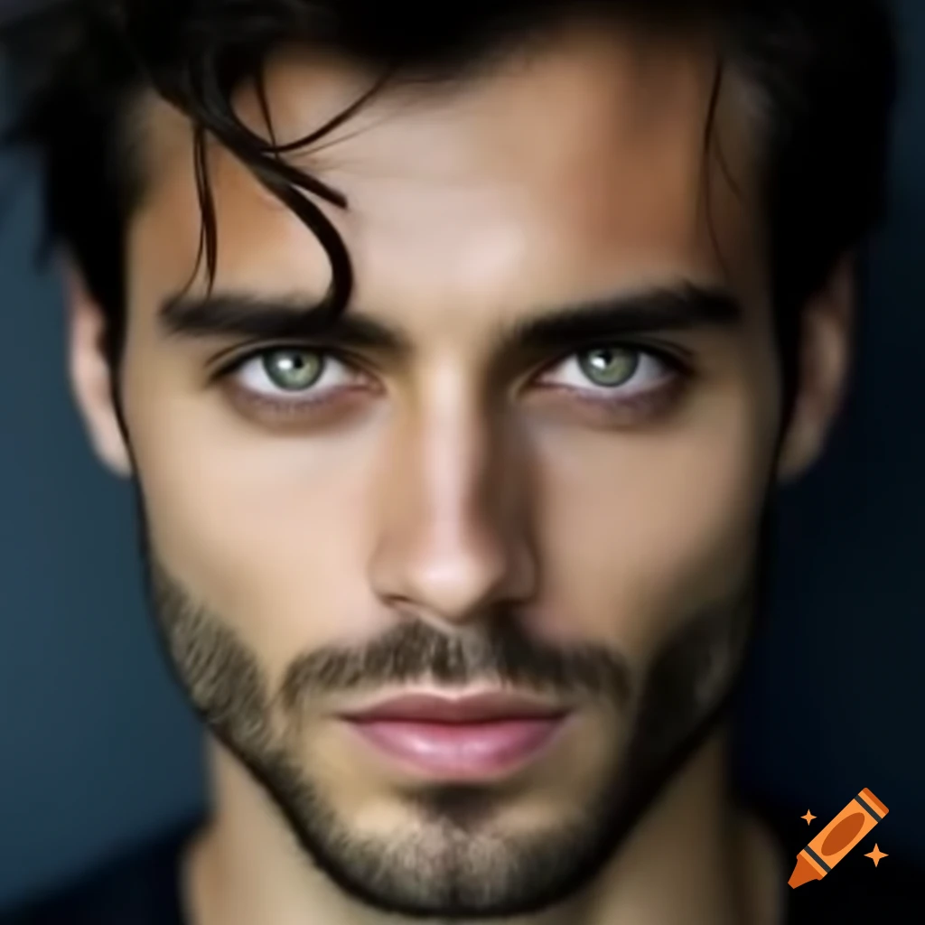 Handsome Italian man with hazel eyes and subtle stubble on Craiyon