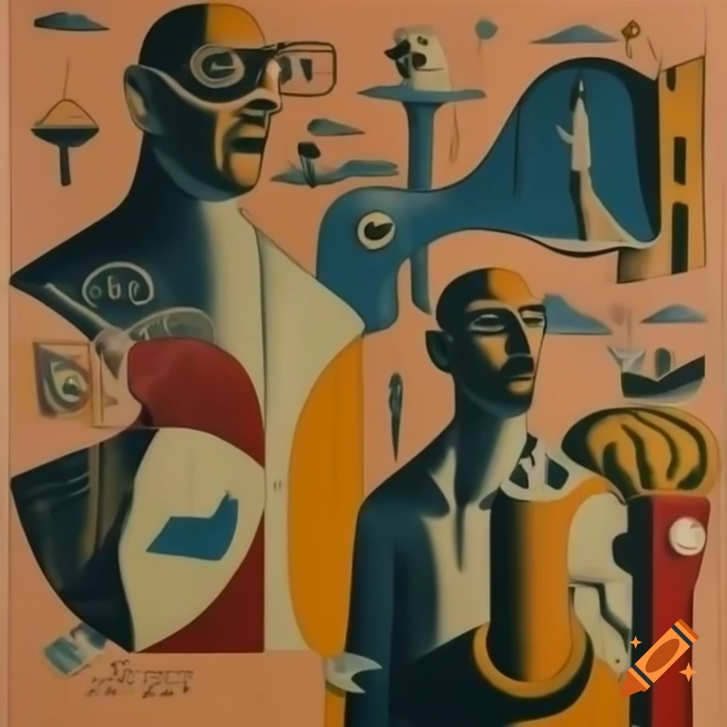 Surrealist art featuring strange forms in a retro 1950s style on Craiyon