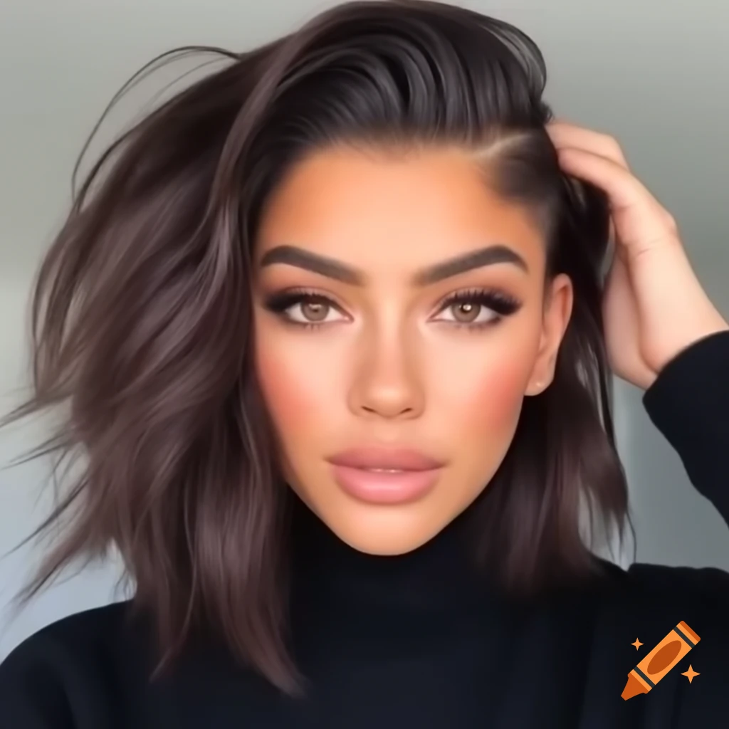 Mediterranean woman with striking undercut bob hairstyle on Craiyon