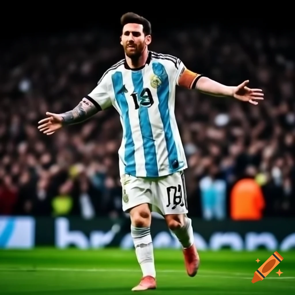 Lionel Messi standing pose on Craiyon