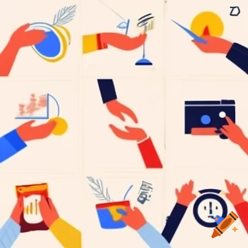 Hands interacting with various objects, excluding gripping or holding ...