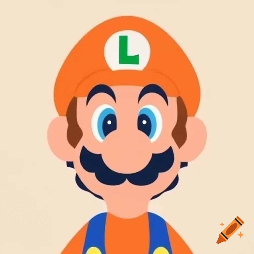 Cartoon portrait of Giuliano, Mario and Luigi's cousin, with orange ...