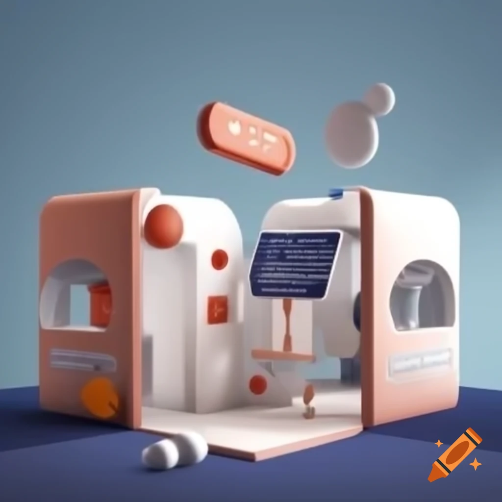 Abstract booth design for medical train concept showcasing patient ...