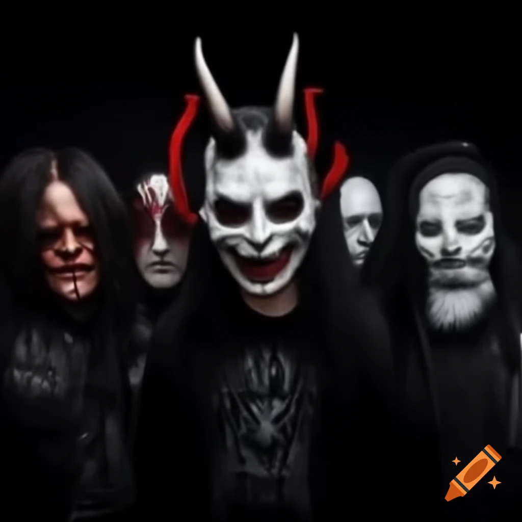 Mask design featuring angel on left and demon on right for deathcore ...