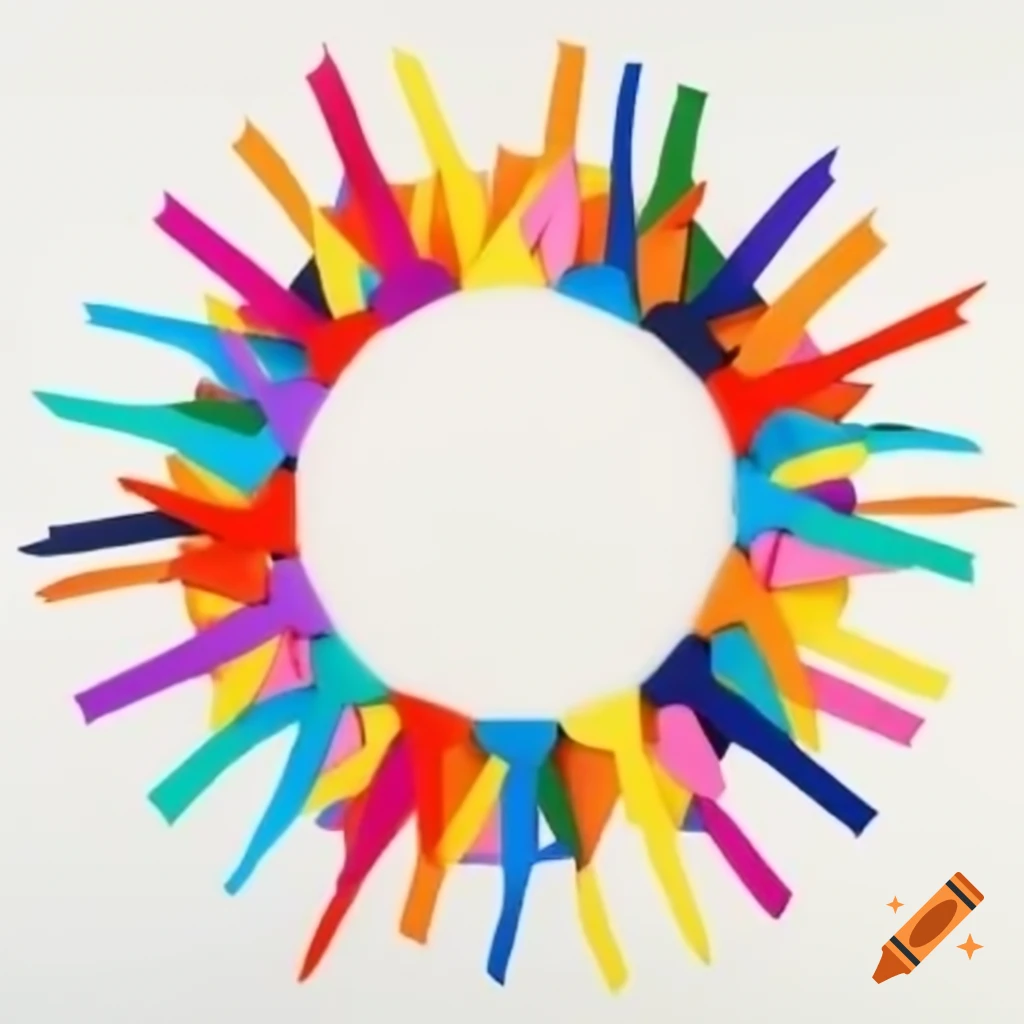 Colorful circular ribbon design on Craiyon