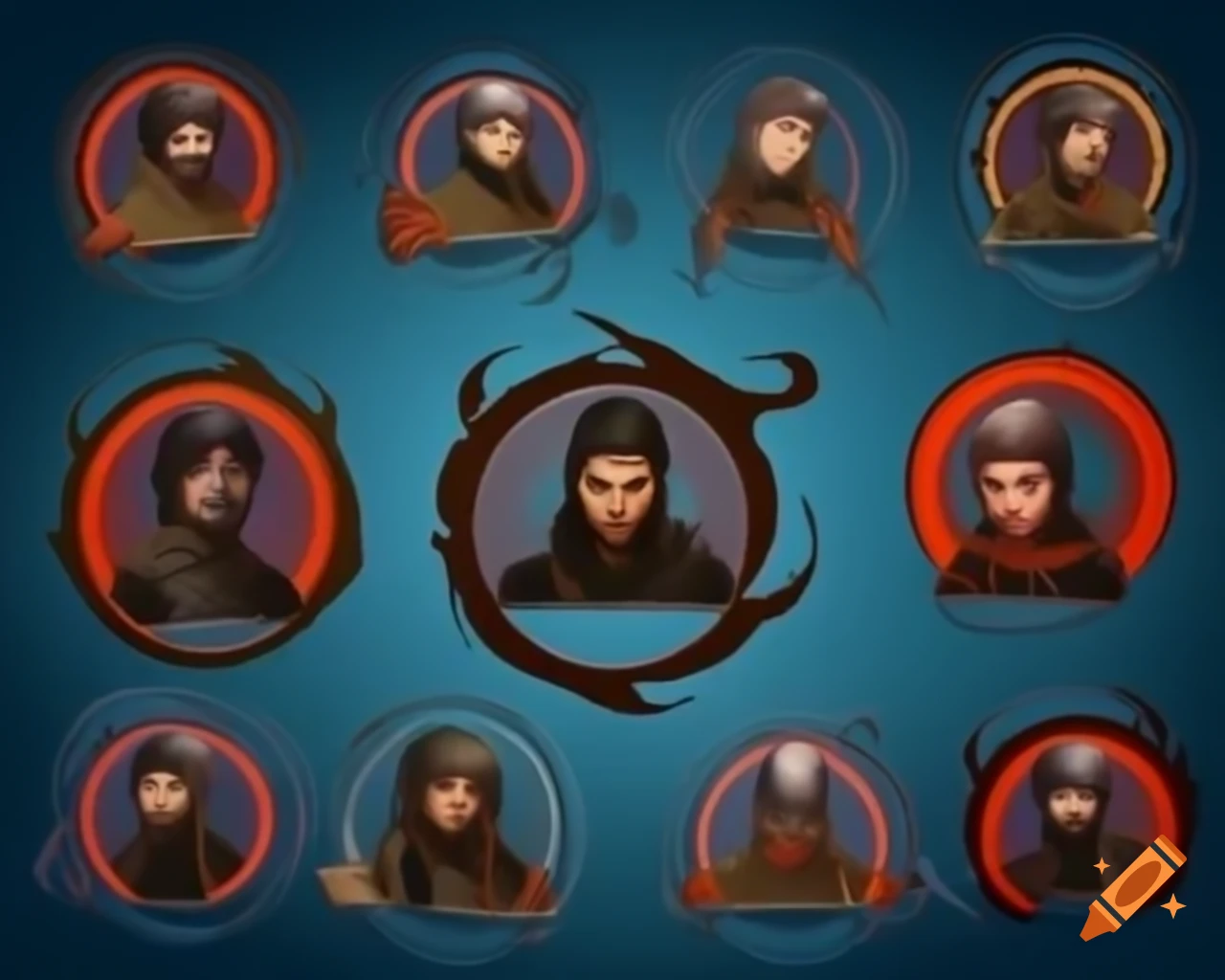 Character sheet showcasing multiple angles in avatar and ninja style on ...