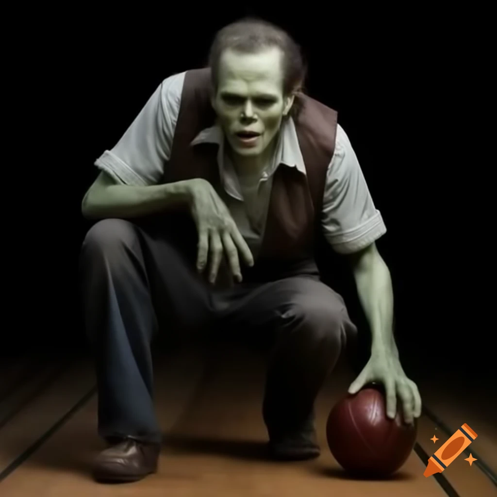 Steve Buscemi as fantasy zombie priest in bowling shirt in surreal landscape on Craiyon