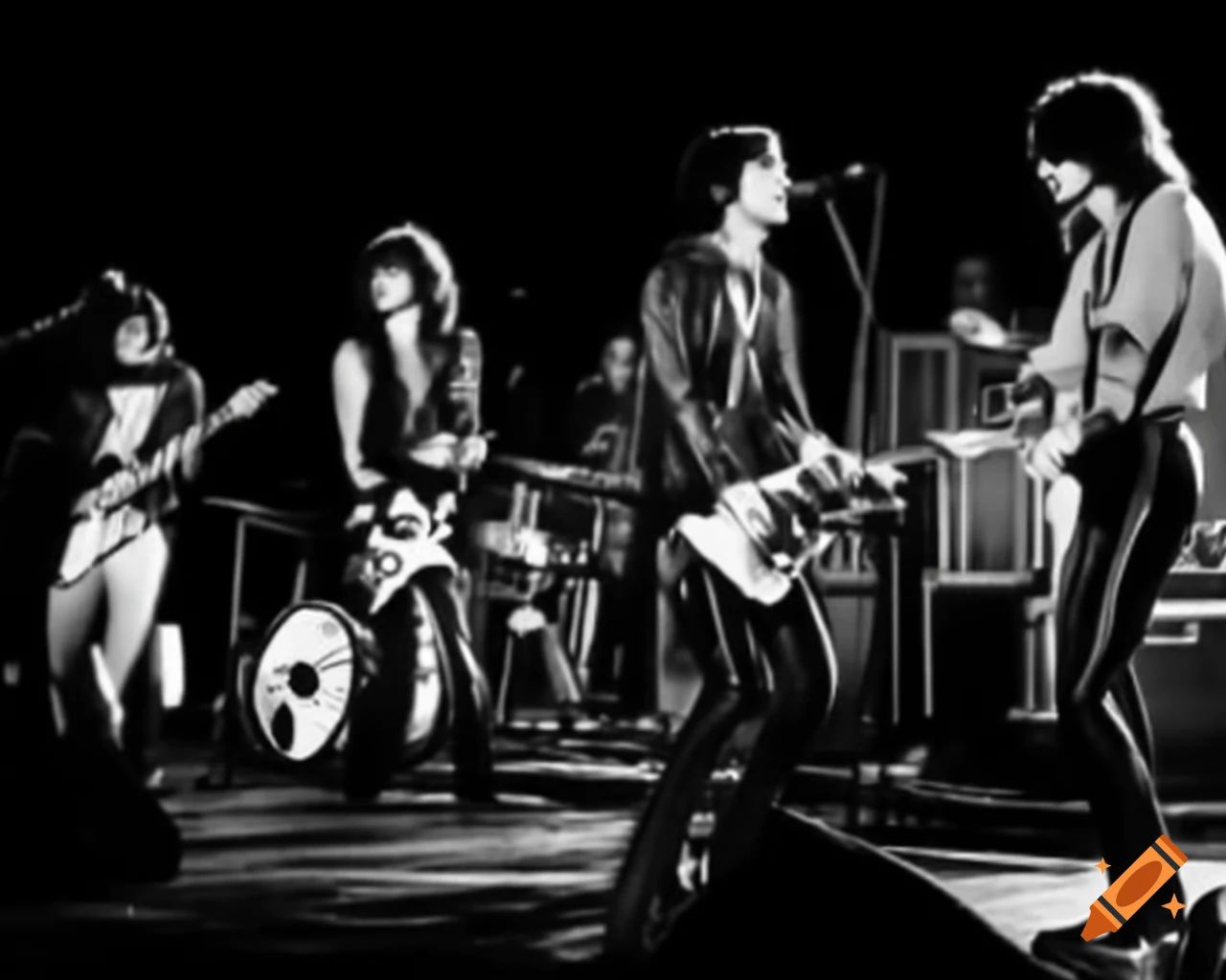 Old men rock band performing live on stage on Craiyon