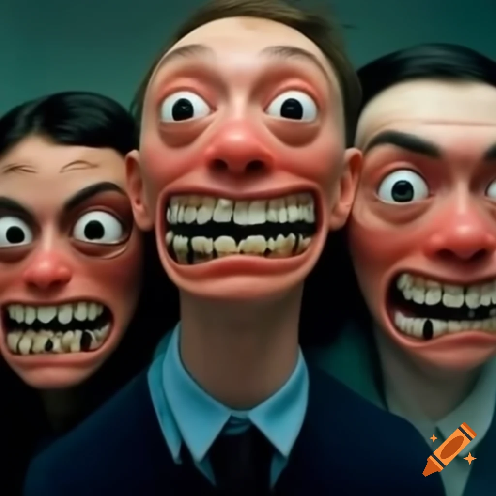 Individuals exhibiting dental decay on Craiyon