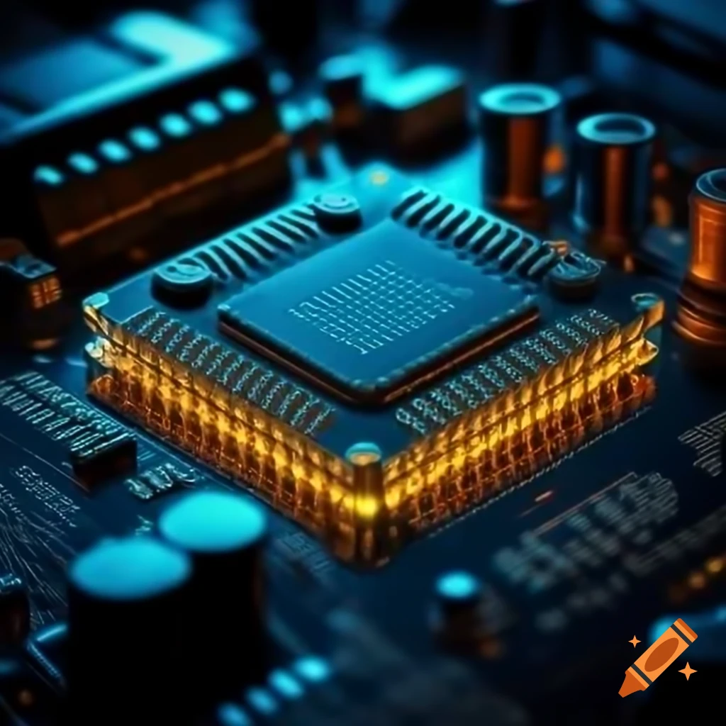 Close-up of BMS circuit board with flickering LED lights, showcasing ...