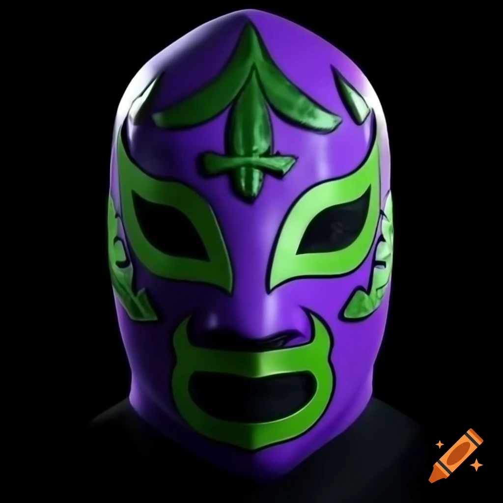 Menacing luchador mask inspired by Killbane with bold purple design on ...