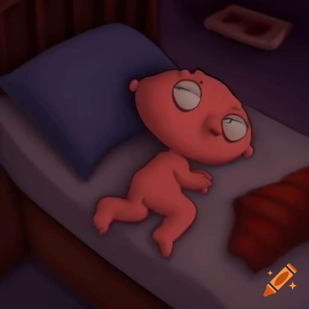 Cartoon character resembling Peter Griffin as a sleep paralysis demon ...