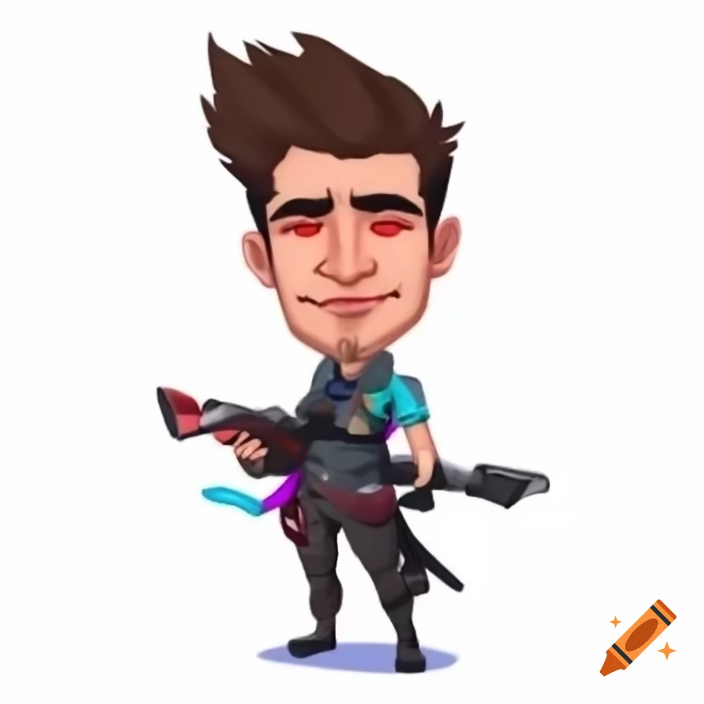 Full-body caricature of Phoenix from Valorant in dynamic pose, cartoon ...