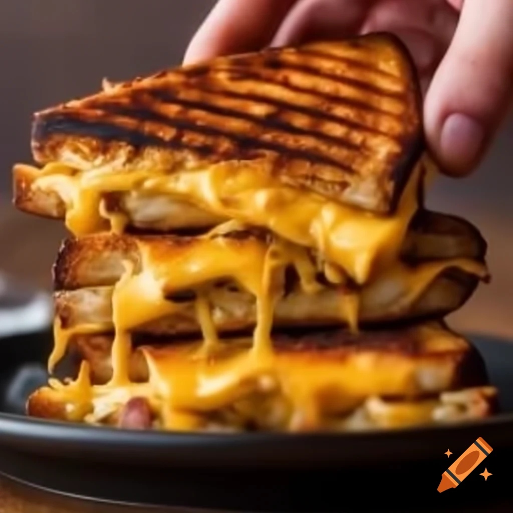 British butler with cheesy grilled cheese for a head on Craiyon