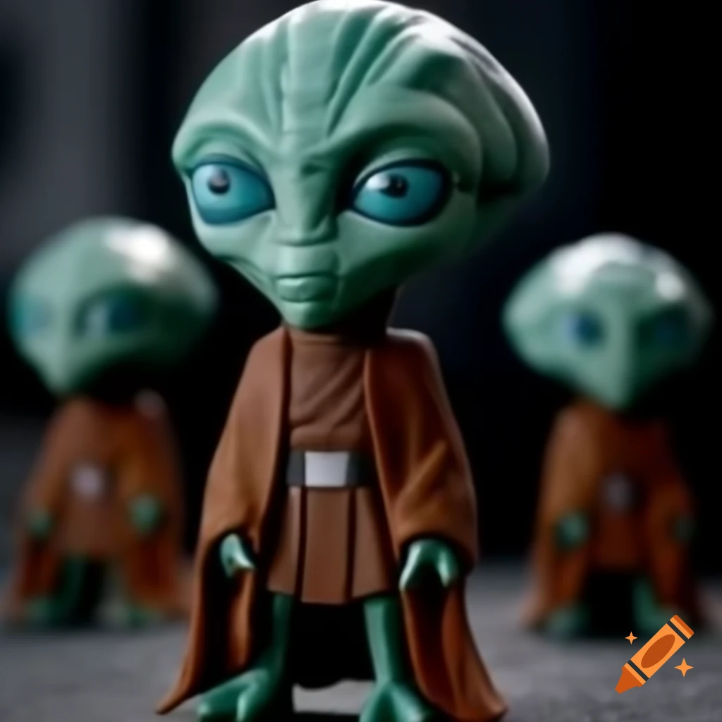 Star Wars alien bobbleheads in aquamarine and mahogany costumes on Craiyon