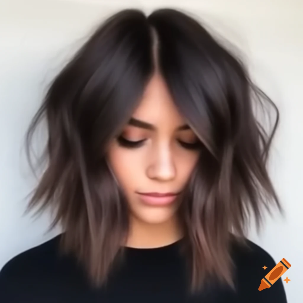 Mediterranean woman with dramatic shaved undercut bob hairstyle on Craiyon