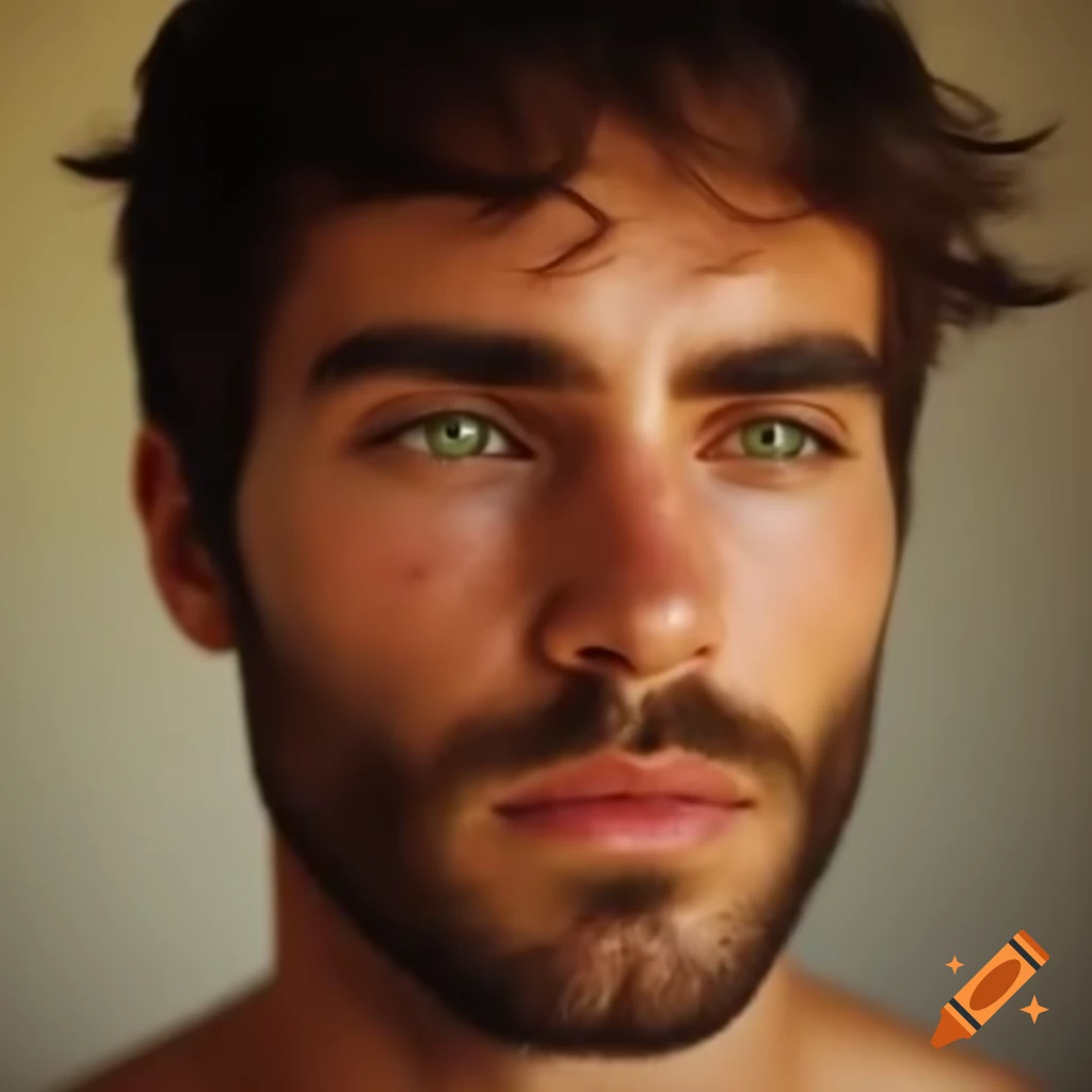 Gentle man with harmonious face showing calm and kindness on Craiyon