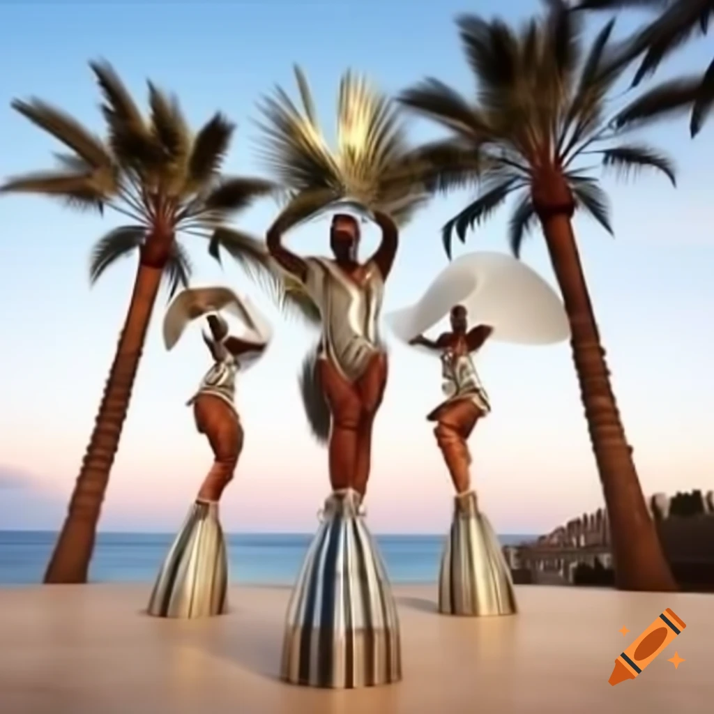 Supermodel with metallic features flying along Mediterranean seaside at ...