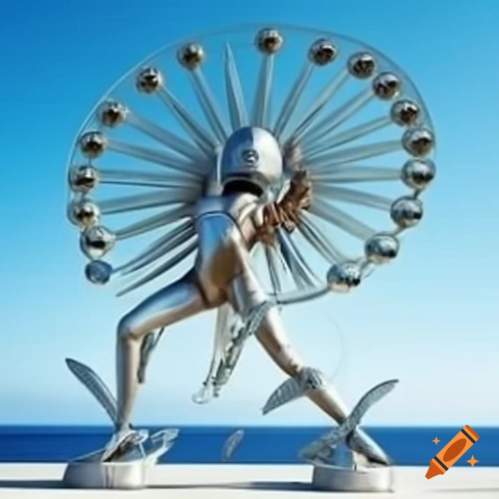 Majestic Mediterranean scene with supermodel featuring metallic ...