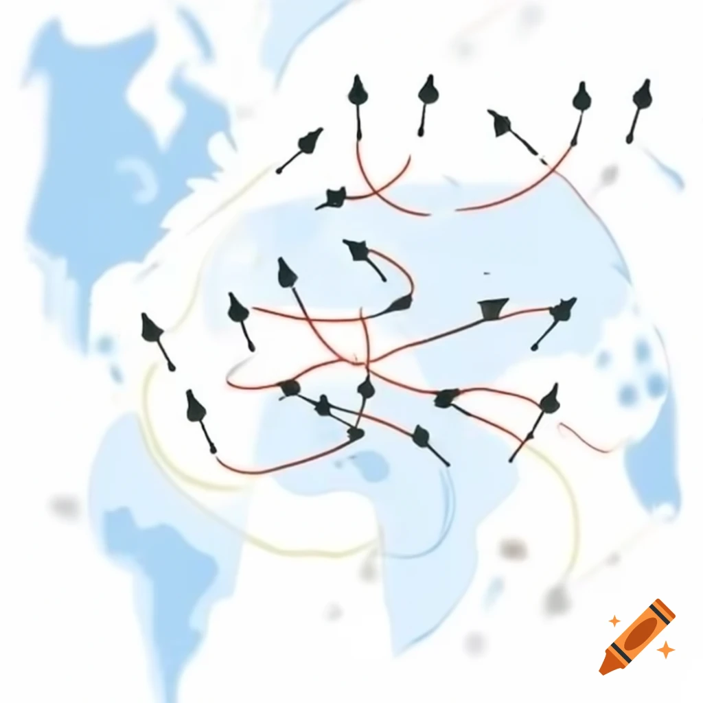 Map illustrating military movement with arrows indicating rapid ...