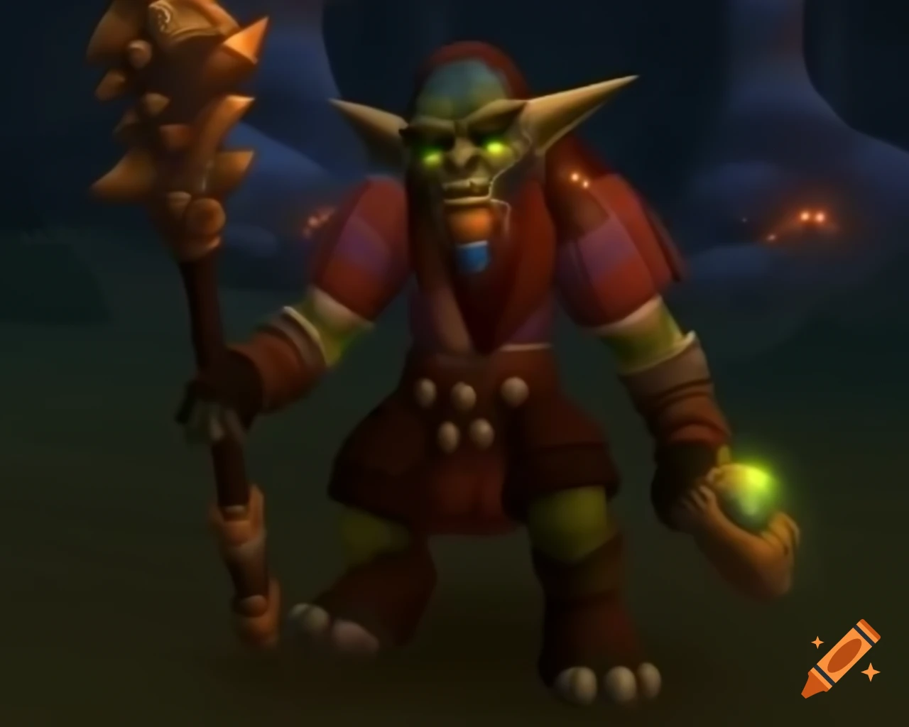 Shaman totems from World of Warcraft, showcasing unique designs on Craiyon