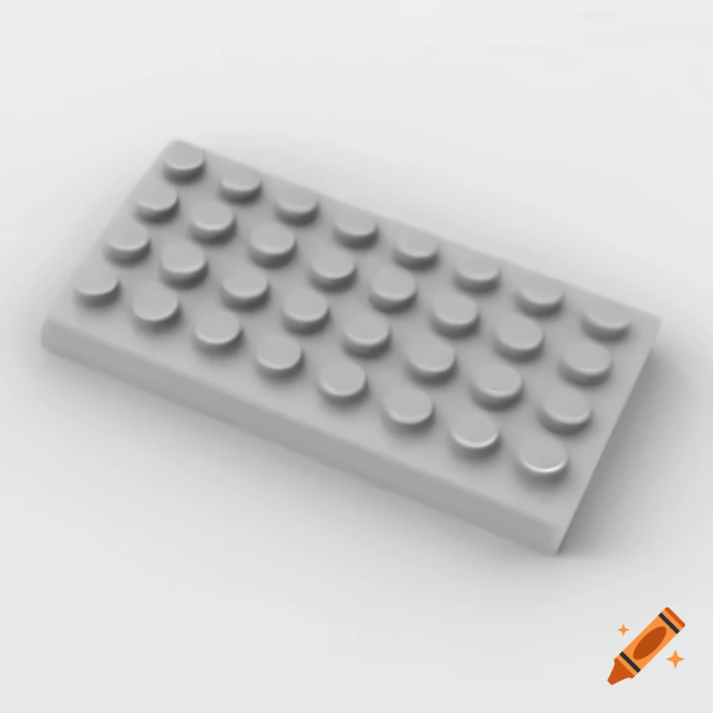 Rectangular LEGO flat plate brick with 4x12 stud array on white ...