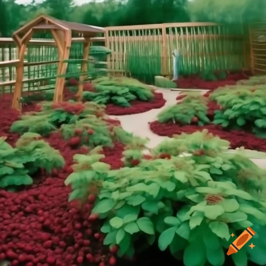 Berry garden filled with ripe raspberry and blackberry bushes on Craiyon