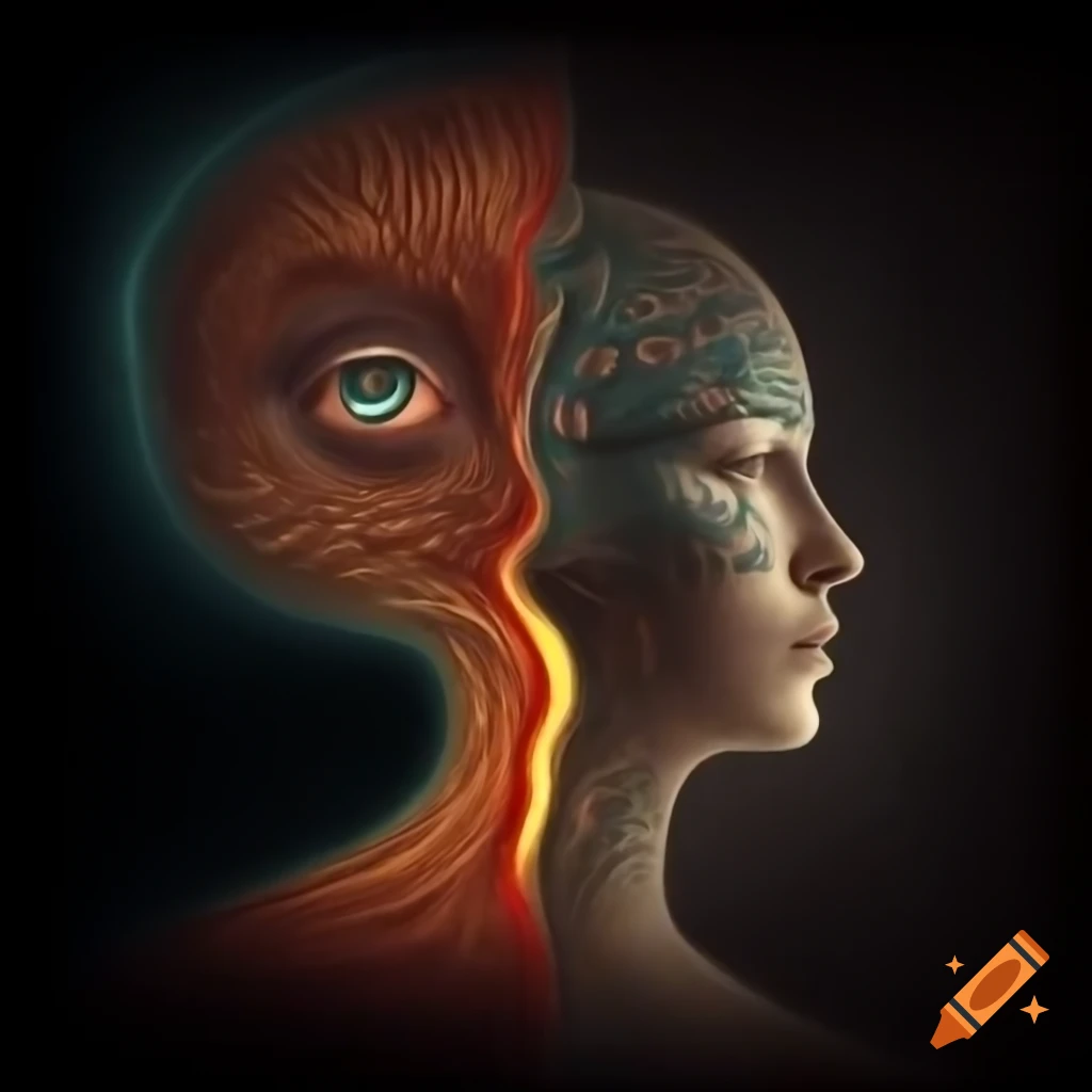 Vibrant artwork representing bipolar disorder with contrasting colors ...