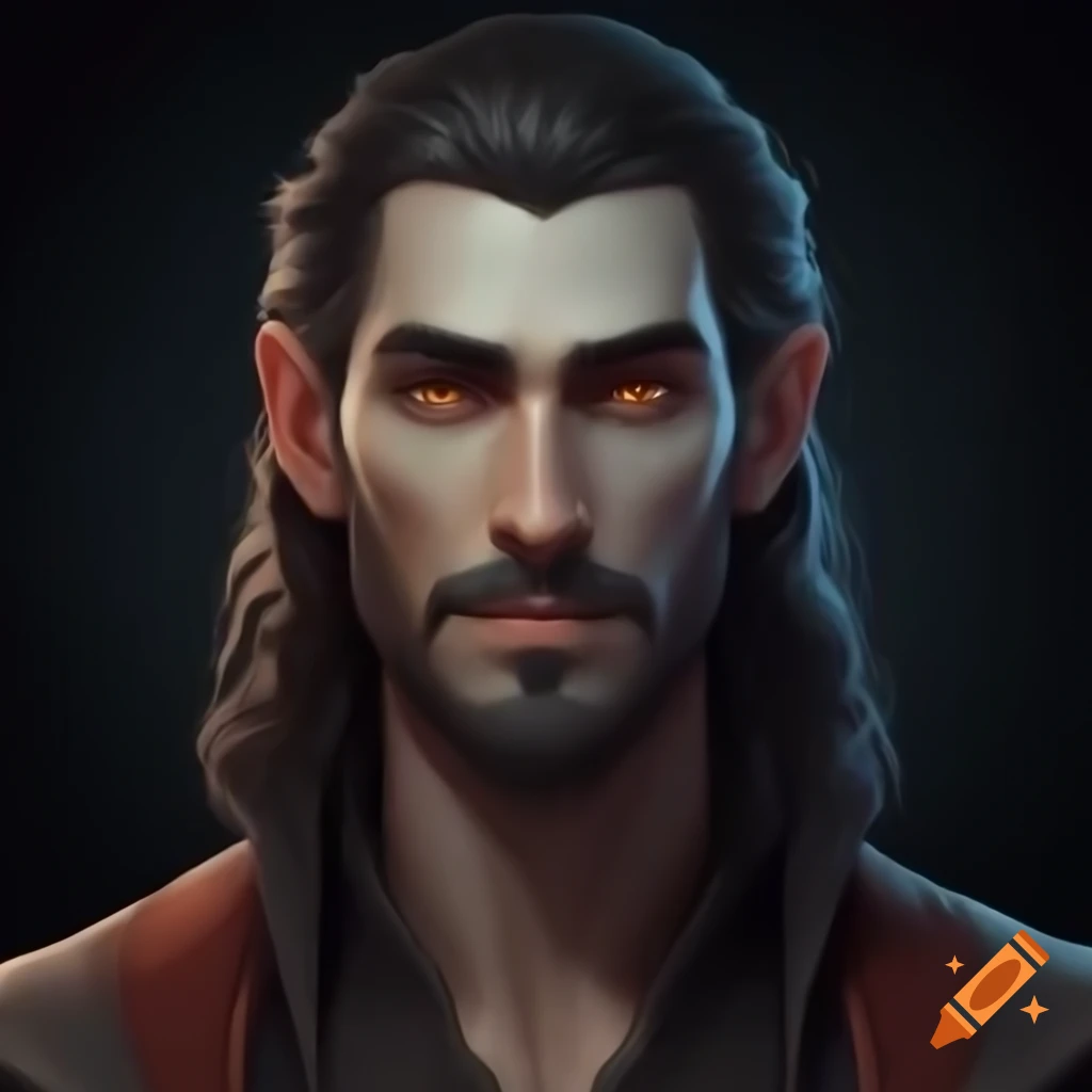 Detailed 4k portrait of a male half-Drow Sorcerer from Dungeons and ...