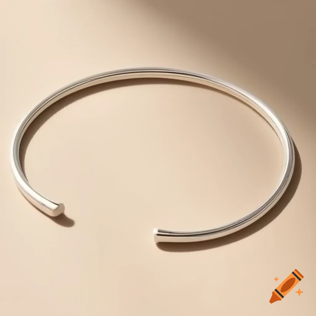 Stylish women's silver bracelet with subtle gap for easy wear on Craiyon