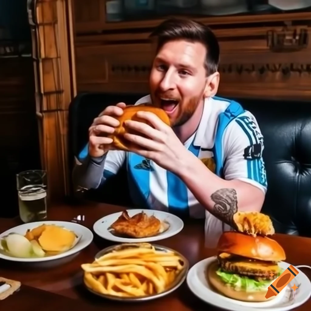 Lionel Messi enjoying a burger outside Burger Like restaurant in ...