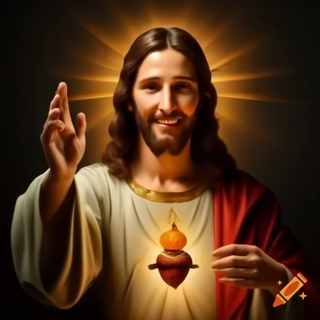 Poster of Jesus smiling with extended hand in Oncle Sam style on Craiyon