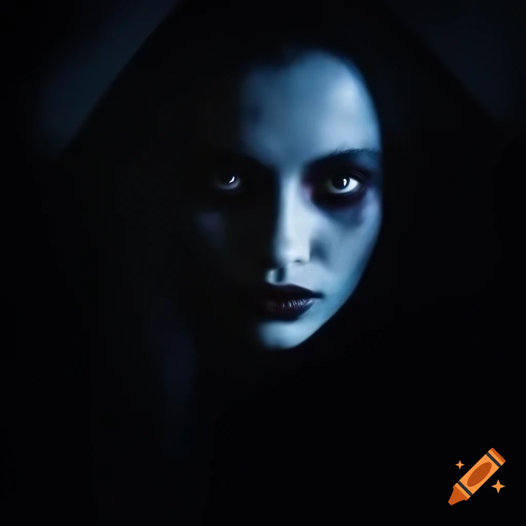 Artistic portrait of a vampire with dramatic lighting on Craiyon