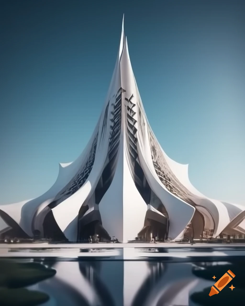 Futuristic hyper-realistic depiction of Islamic art and architecture in ...