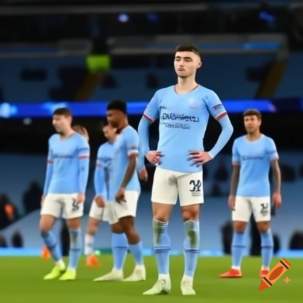 Young Phil Foden on U15 team at Etihad pitch looking sad after loss on ...