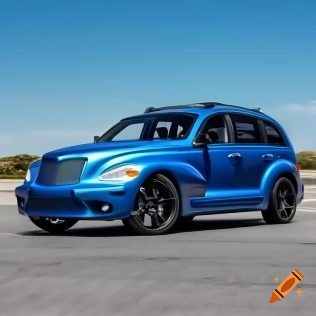 Blue Chrysler PT Cruiser in racing look with Hot Wheels sponsorship and ...