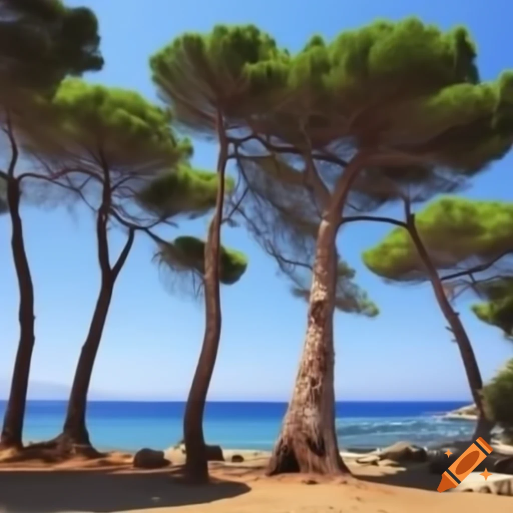 Majestic Mediterranean pine with supermodel featuring metallic body and ...