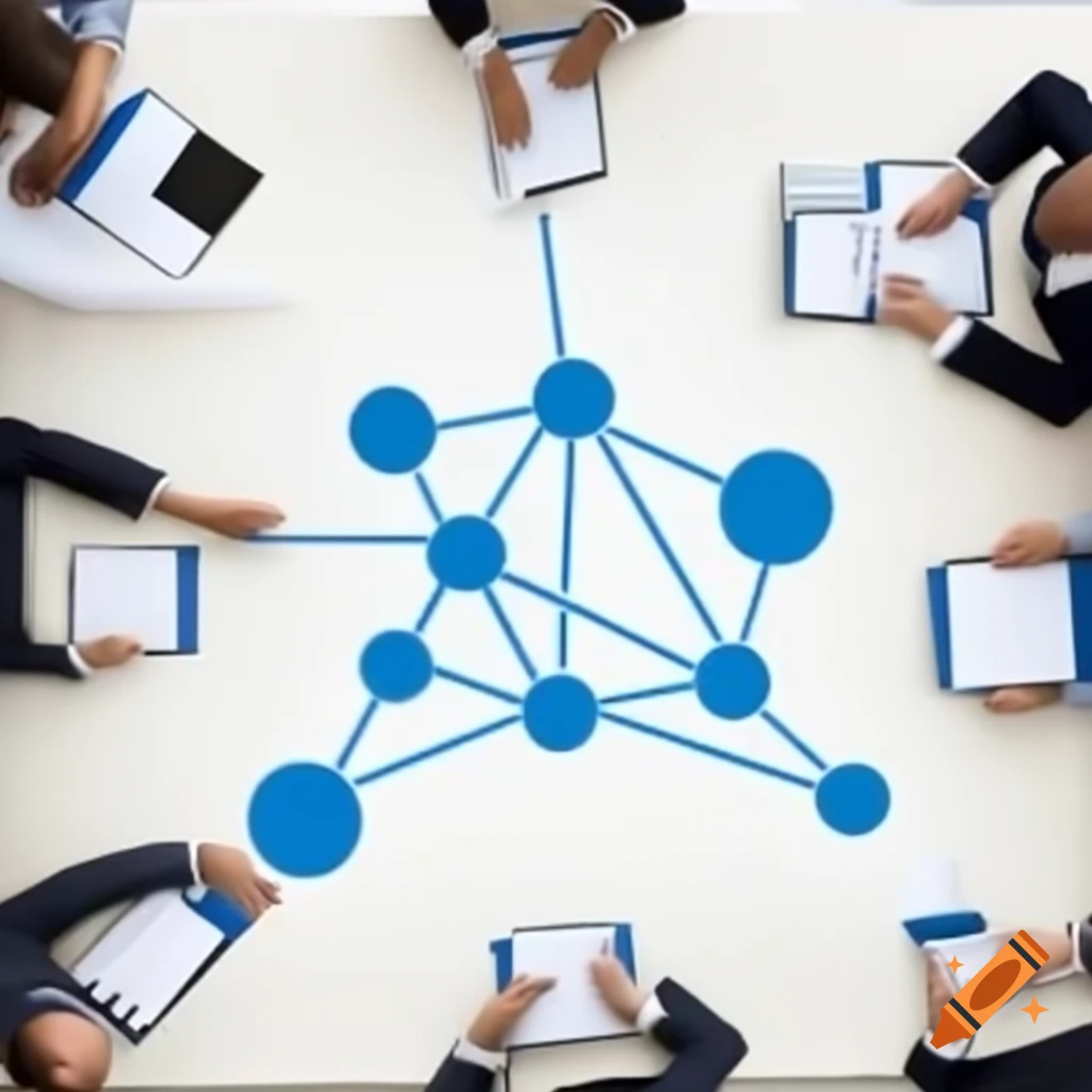 Professional workers collaborating on overlapping tasks with Venn ...