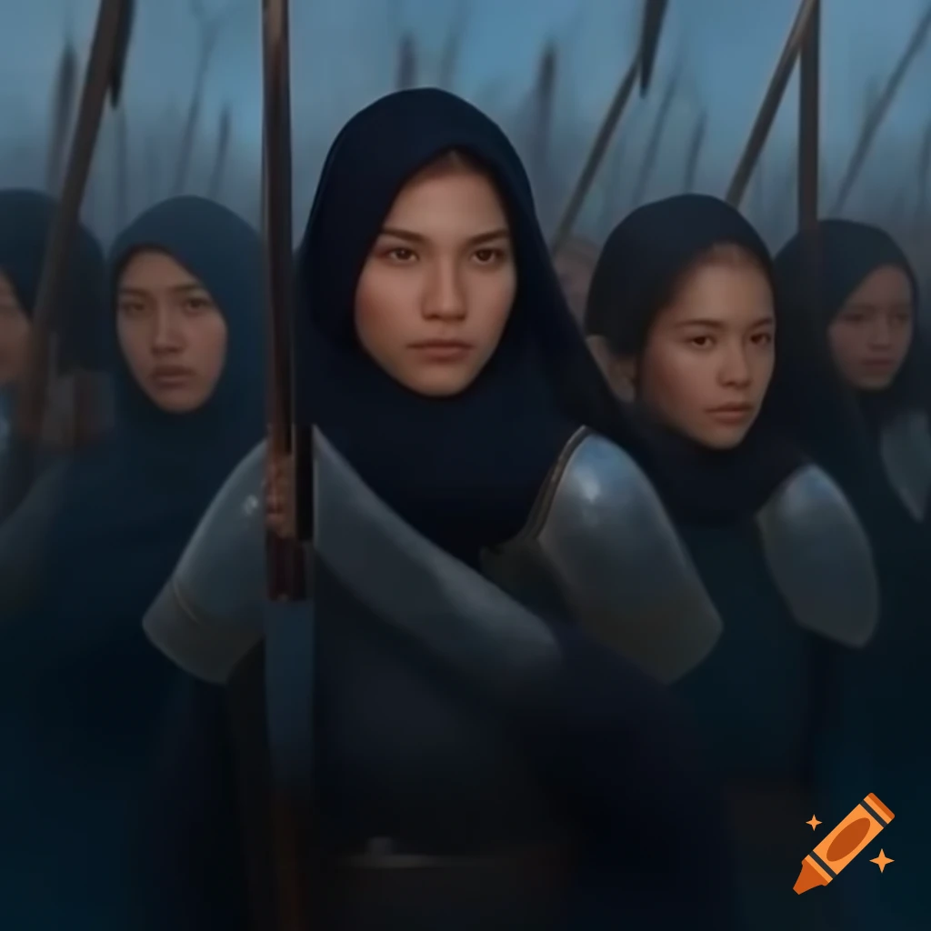 Female warrior in battle scene representing empowerment and inner ...