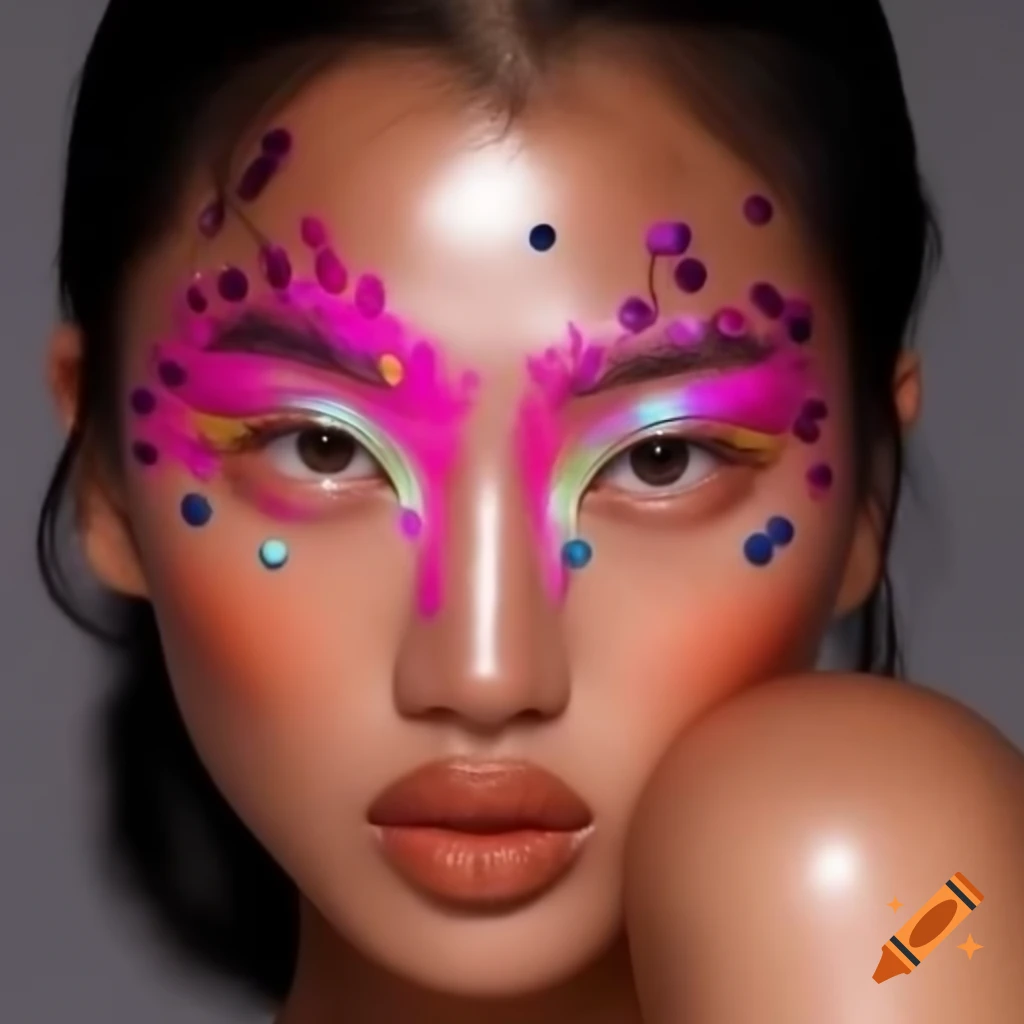 Full size portrait of Chinese female supermodels with extreme makeup ...