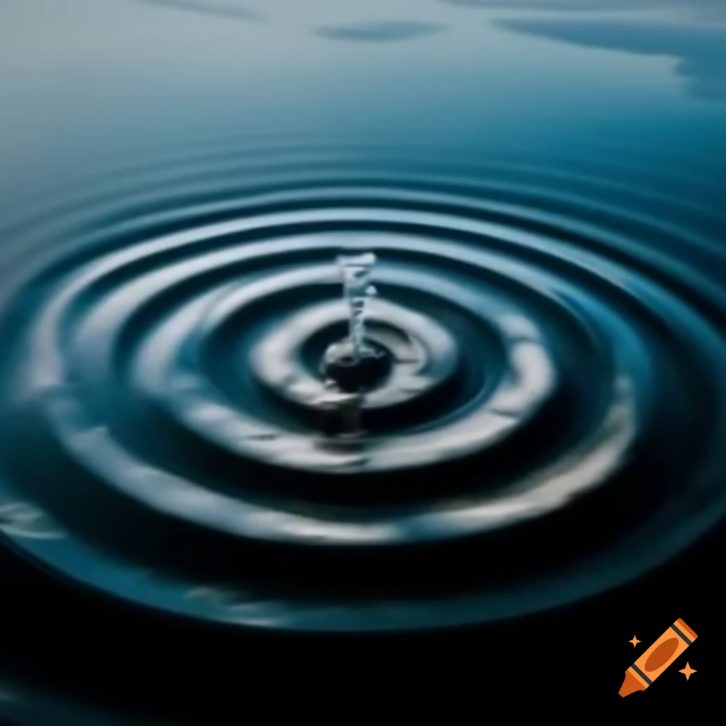 Water ripple effect viewed from above with prominent rings on Craiyon