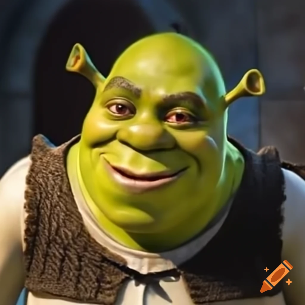 Crossover artwork featuring Shrek and Bill Cosby on Craiyon