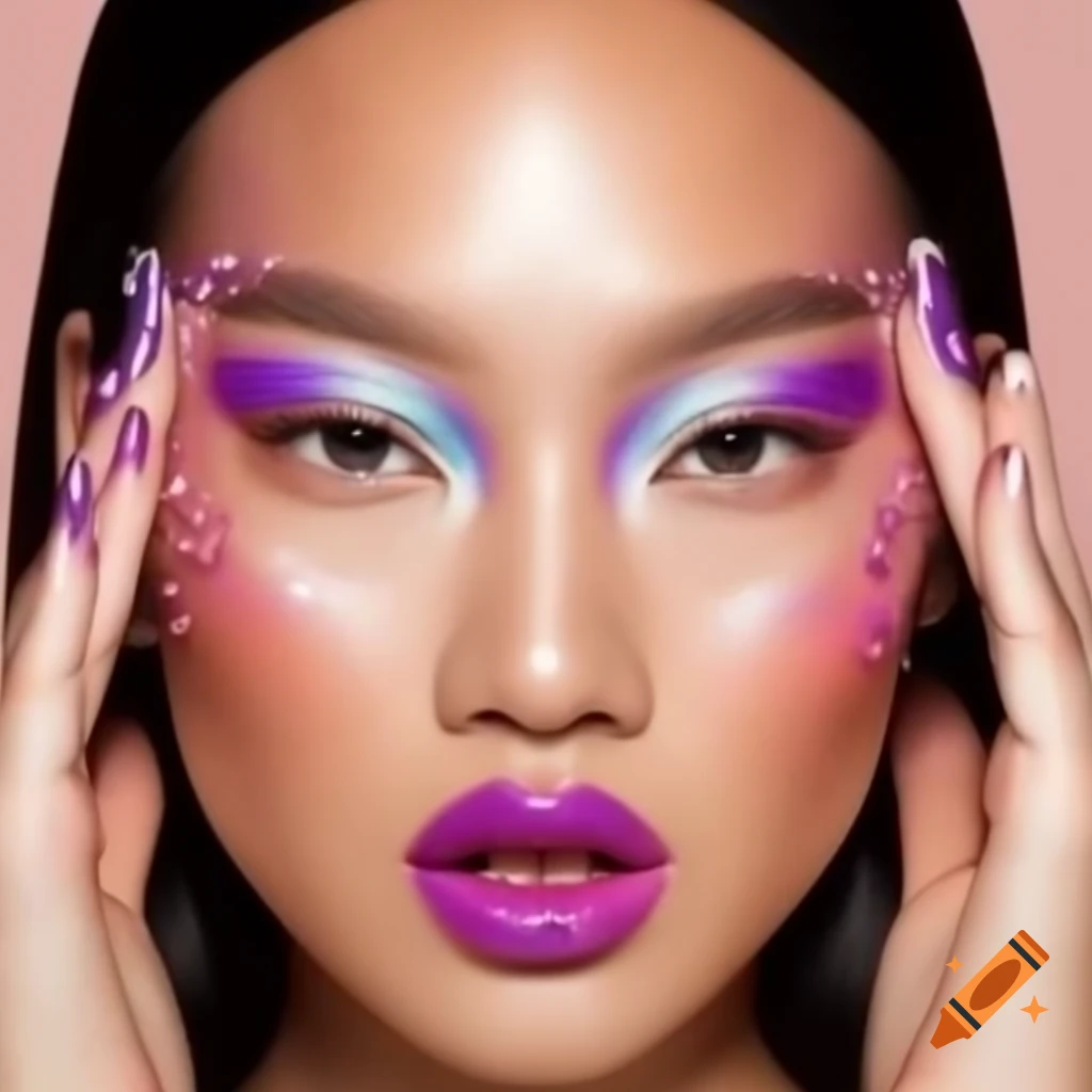 Full size portrait of Chinese female supermodels with extreme makeup ...