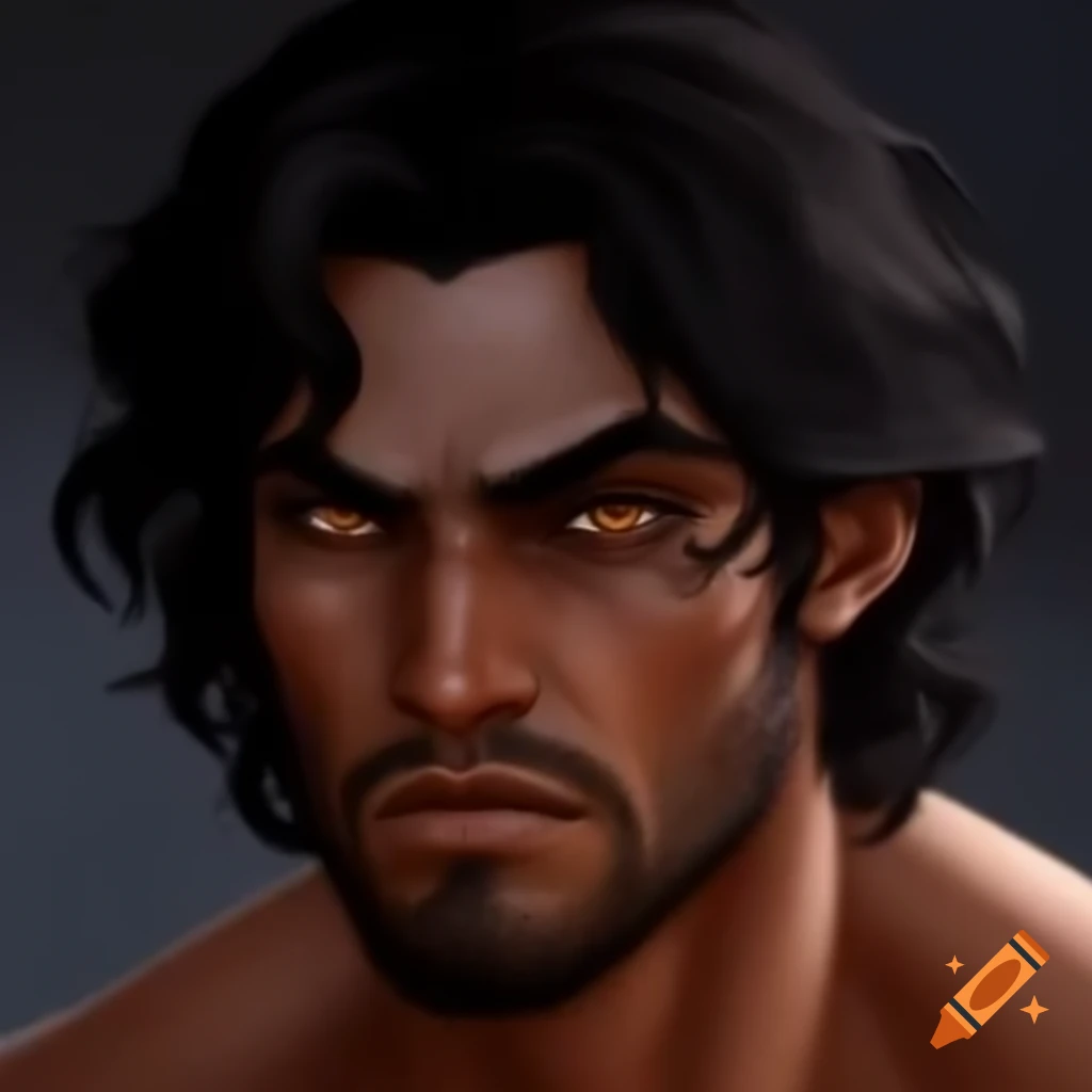 Handsome man with tan skin, dark brown eyes, and wavy black hair on Craiyon